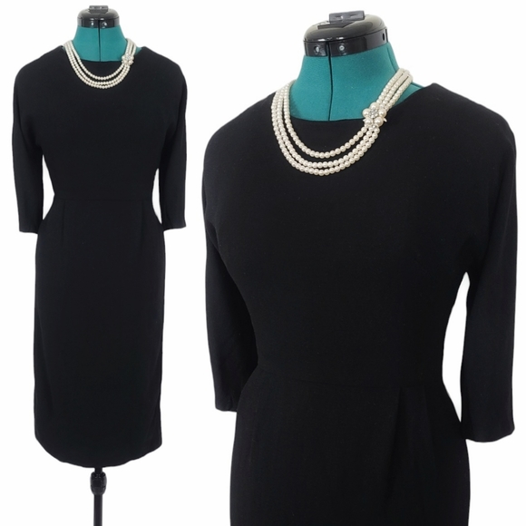 Vintage | Dresses | 95s Little Black Dress Wiggle Vintage Sheath ...